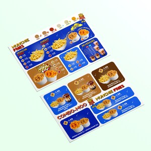 Editable Chicken and Fries Food Menu Template for Canva, Vibrant and ...