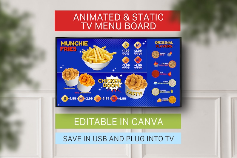 Digital TV Menu Board for Restaurant Digital Menu Board Menu Screen ...