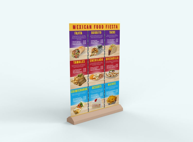 Editable Mexican Food Menu Template for Canva, Vibrant and Delicious ...