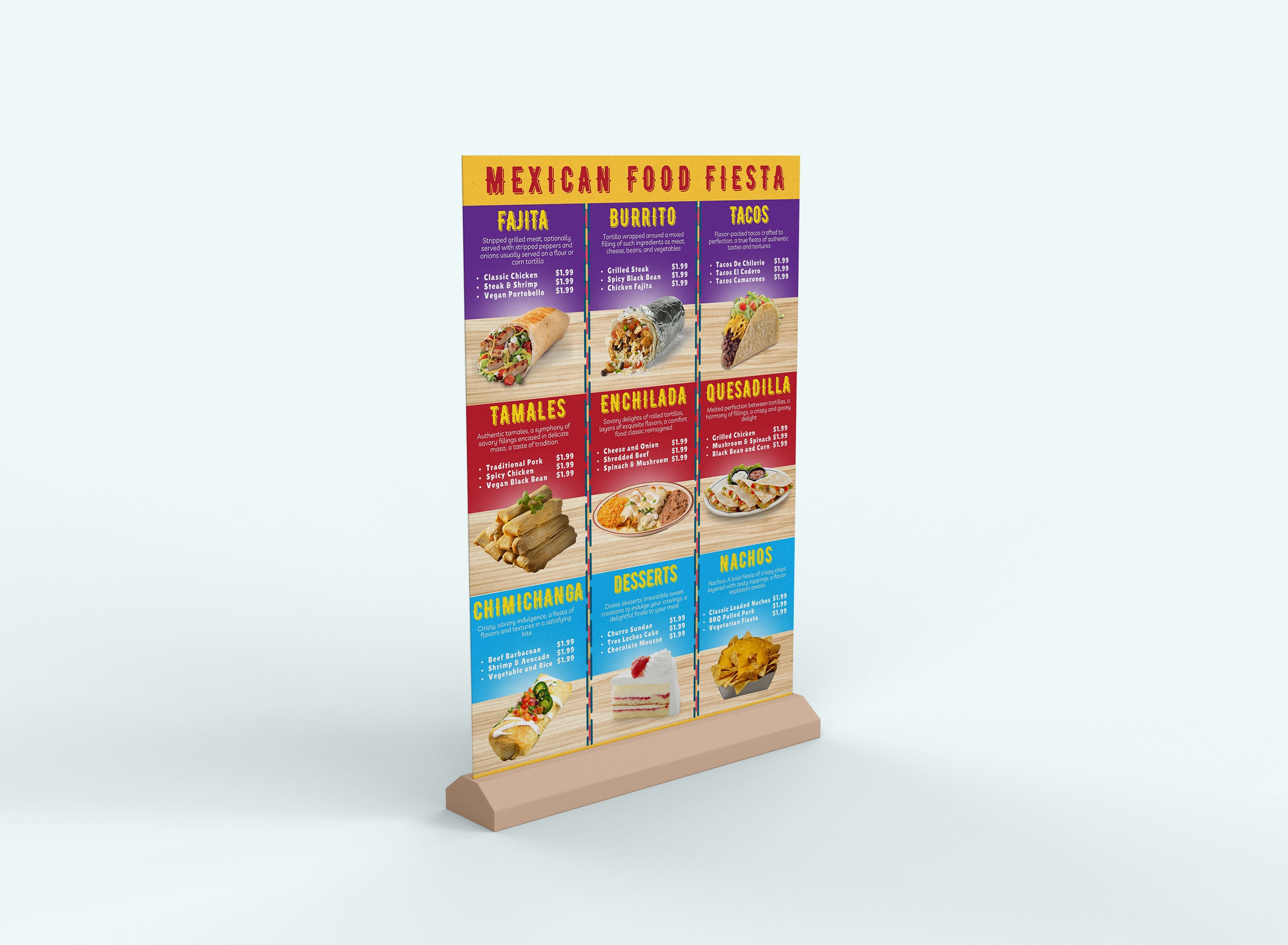 Editable Mexican Food Menu Template for Canva, Vibrant and Delicious ...