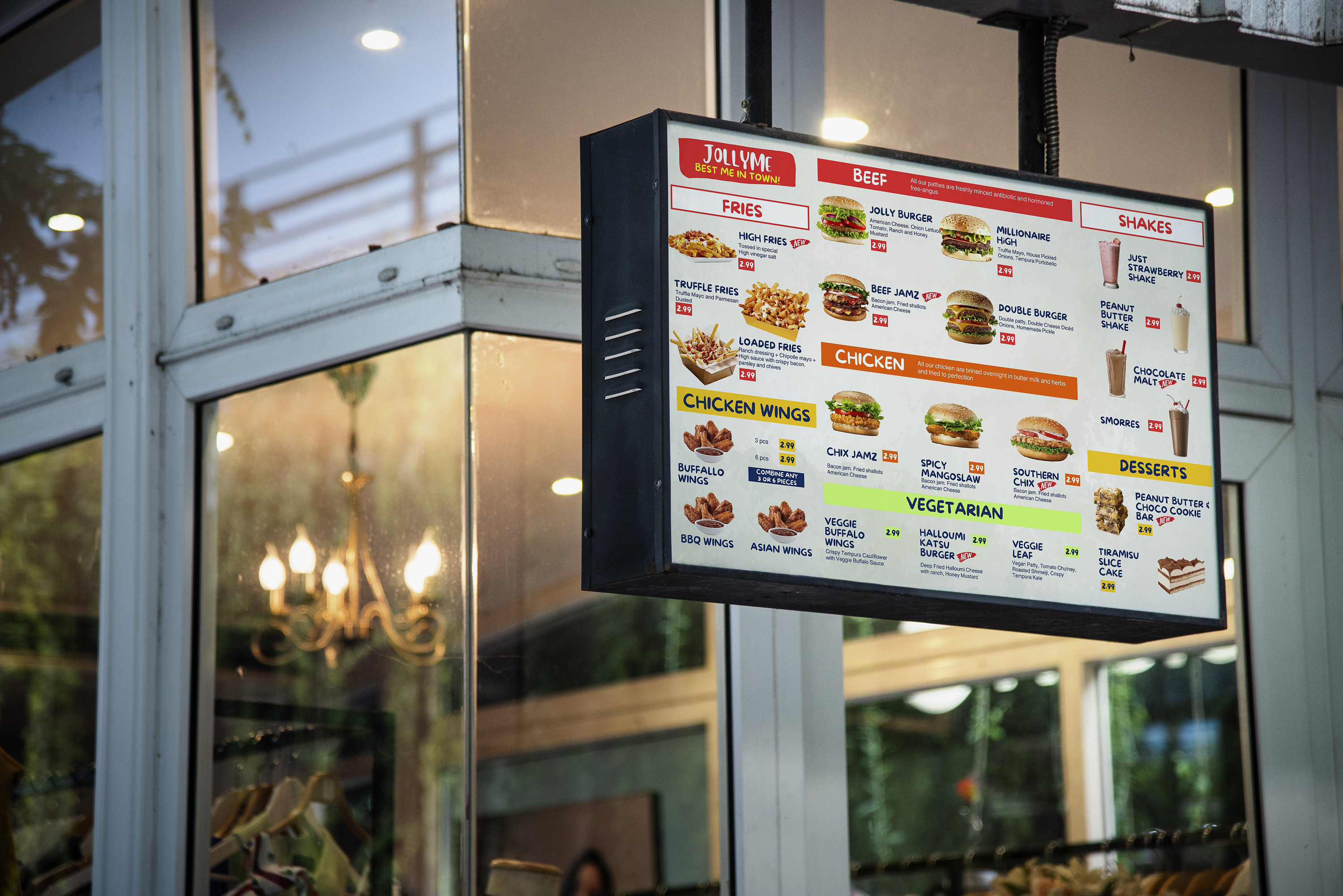 Burger and Fries Food Menu Editable Canva for Restaurant Desserts, Food ...