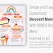 Dessert Menu Template Canva, the Dessert Sign, A4, A5, A3, A0 Portrait ...