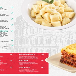Italian Food Menu Editable Canva for Restaurant Italy Pizza, Pasta and ...