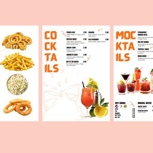 Bar Menu Template, Modern Editable Drink Menu Canva Template ...