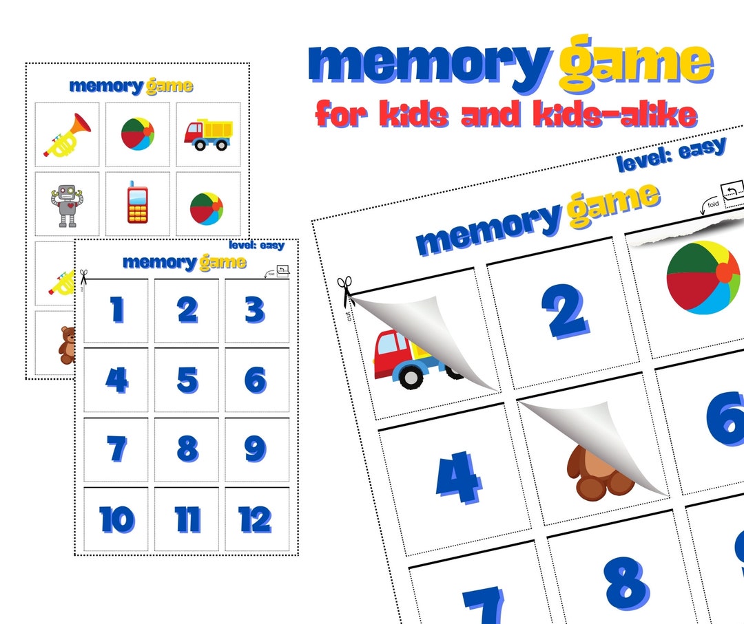 Printable Memory Game for Kids Party Celebration Birthday Christmas ...