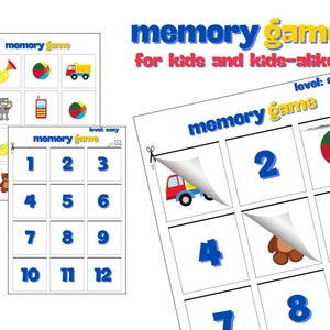 Printable Memory Game for Kids Party Celebration Birthday Christmas ...