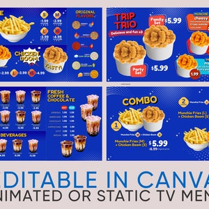 Restaurant Kiosk Menu Bundle Printable A4 A3 Restaurant Menu + Digital ...