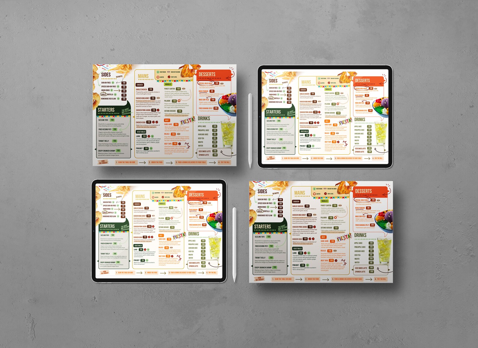 Editable Asian Filipino Food Menu Template for Canva Vibrant and ...