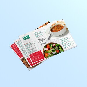 Italian Food Menu Editable Canva for Restaurant Italy Pizza, Pasta and ...