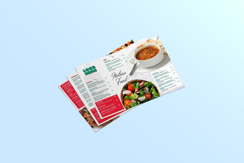 Italian Food Menu Editable Canva for Restaurant Italy Pizza, Pasta and ...