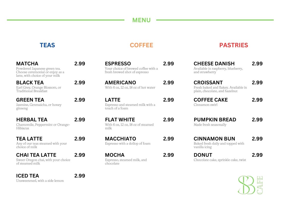 Coffee Shop Menu Template, Modern Editable Drink Menu Template ...