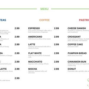 Coffee Shop Menu Template, Modern Editable Drink Menu Template ...