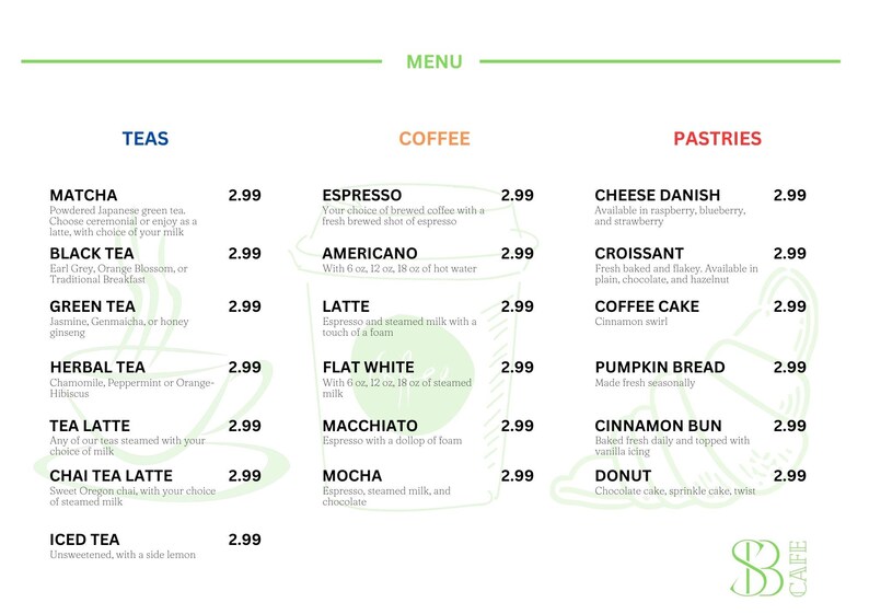 Coffee Shop Menu Template, Modern Editable Drink Menu Template ...