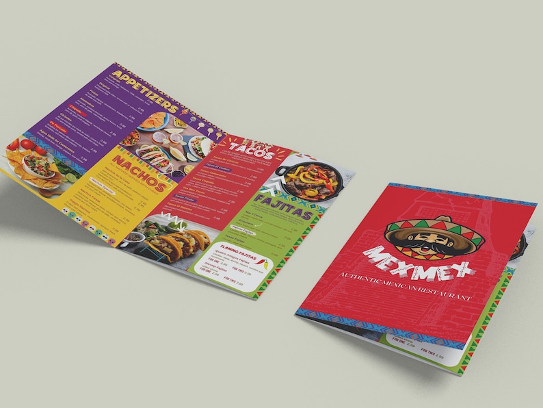 Editable Mexican Food Menu Template for Canva, Vibrant and Delicious ...