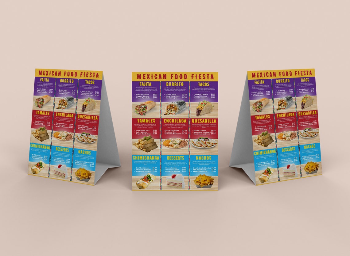 Editable Mexican Food Menu Template for Canva, Vibrant and Delicious ...