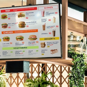 Burger and Fries Food Menu Editable Canva for Restaurant Desserts, Food ...