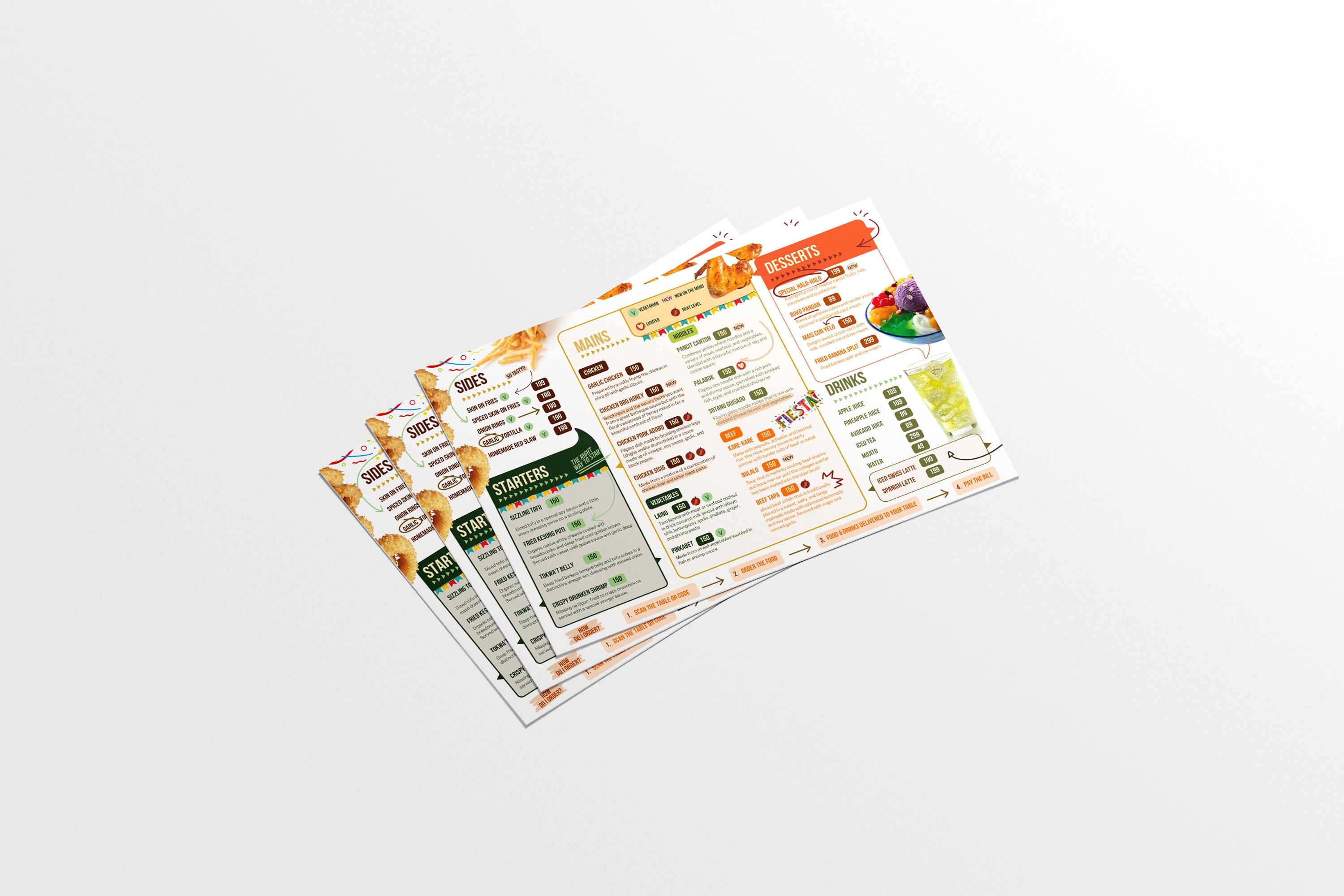 Editable Asian Filipino Food Menu Template for Canva Vibrant and ...