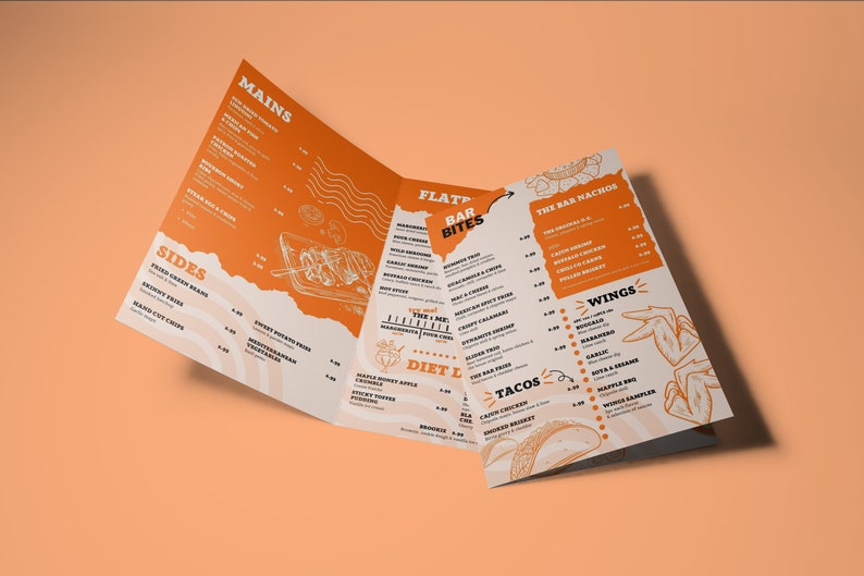Restaurant Bar Food Menu DIY Customizable Price List Canva Editable Restaurant Bar Food Menu DIY Customizable Price List Canva Editable