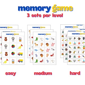 Printable Memory Game for Kids Party Celebration Birthday Christmas ...