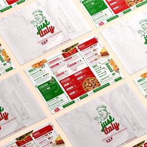 Italian Food Menu Editable Canva for Restaurant Italy Pizza, Pasta and ...