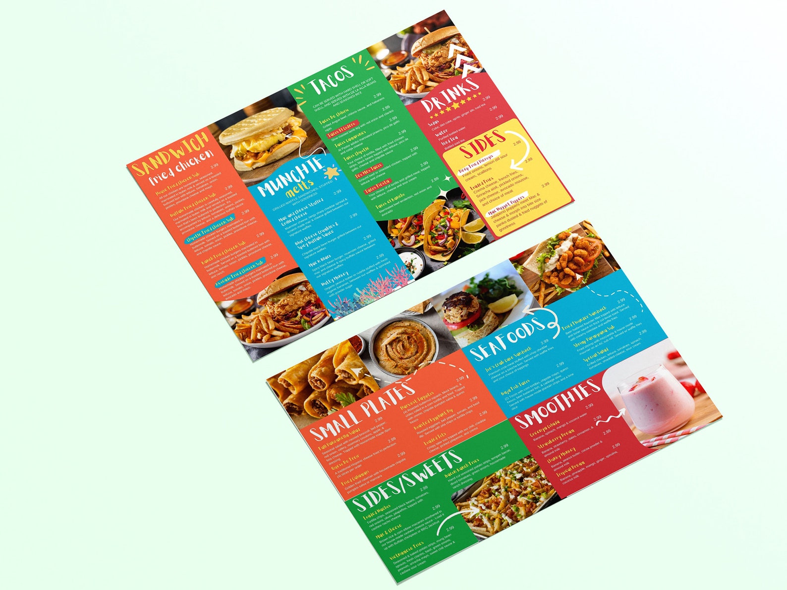 Editable Food Truck Menu Template for Canva, Vibrant and Delicious for ...