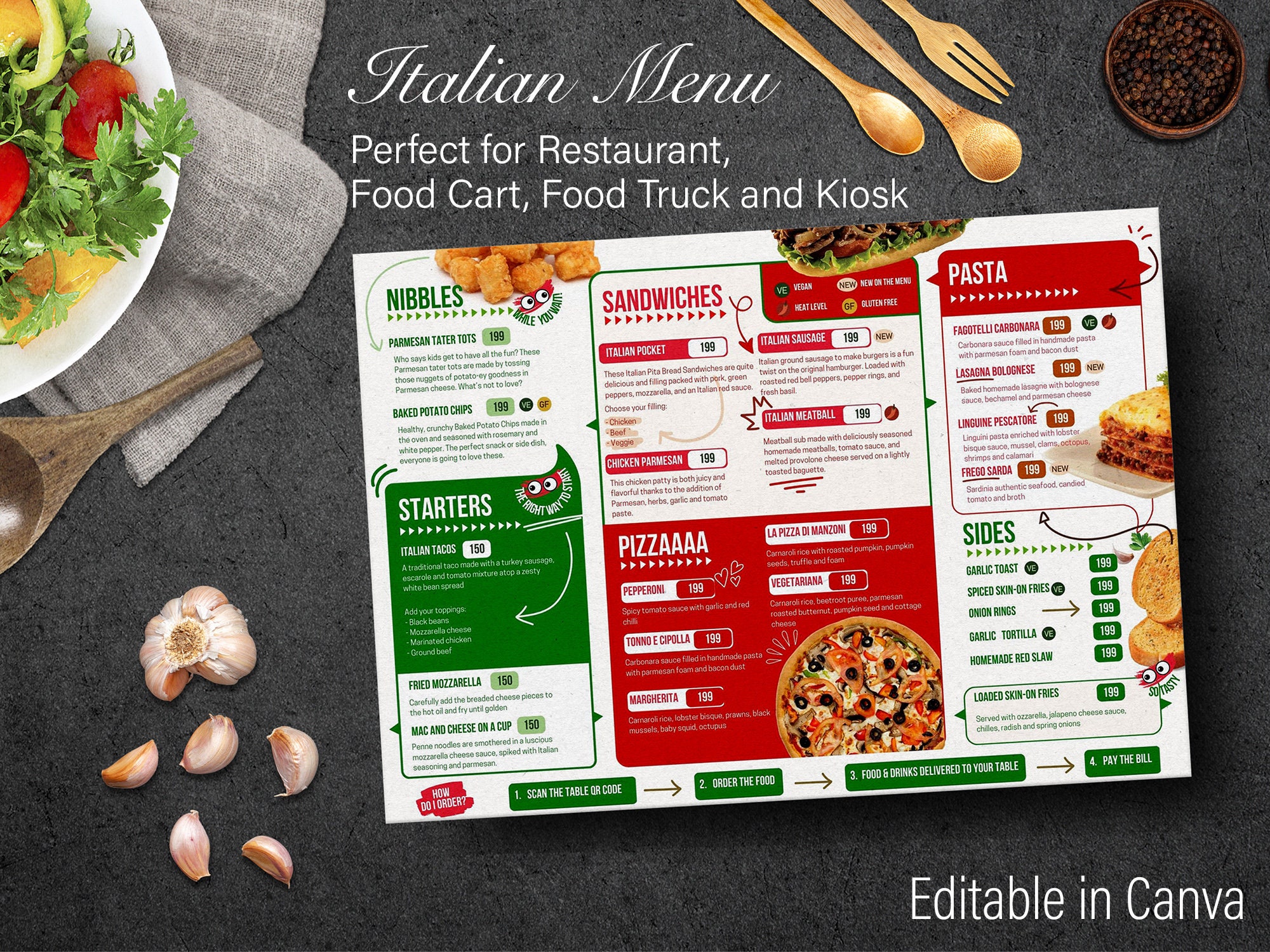 Italian Food Menu Design