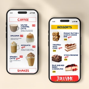 Mobile Menu Canva Template Food Menu QR Scan Mobile FREE Website Simple ...