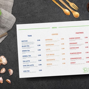Coffee Shop Menu Template, Modern Editable Drink Menu Template ...