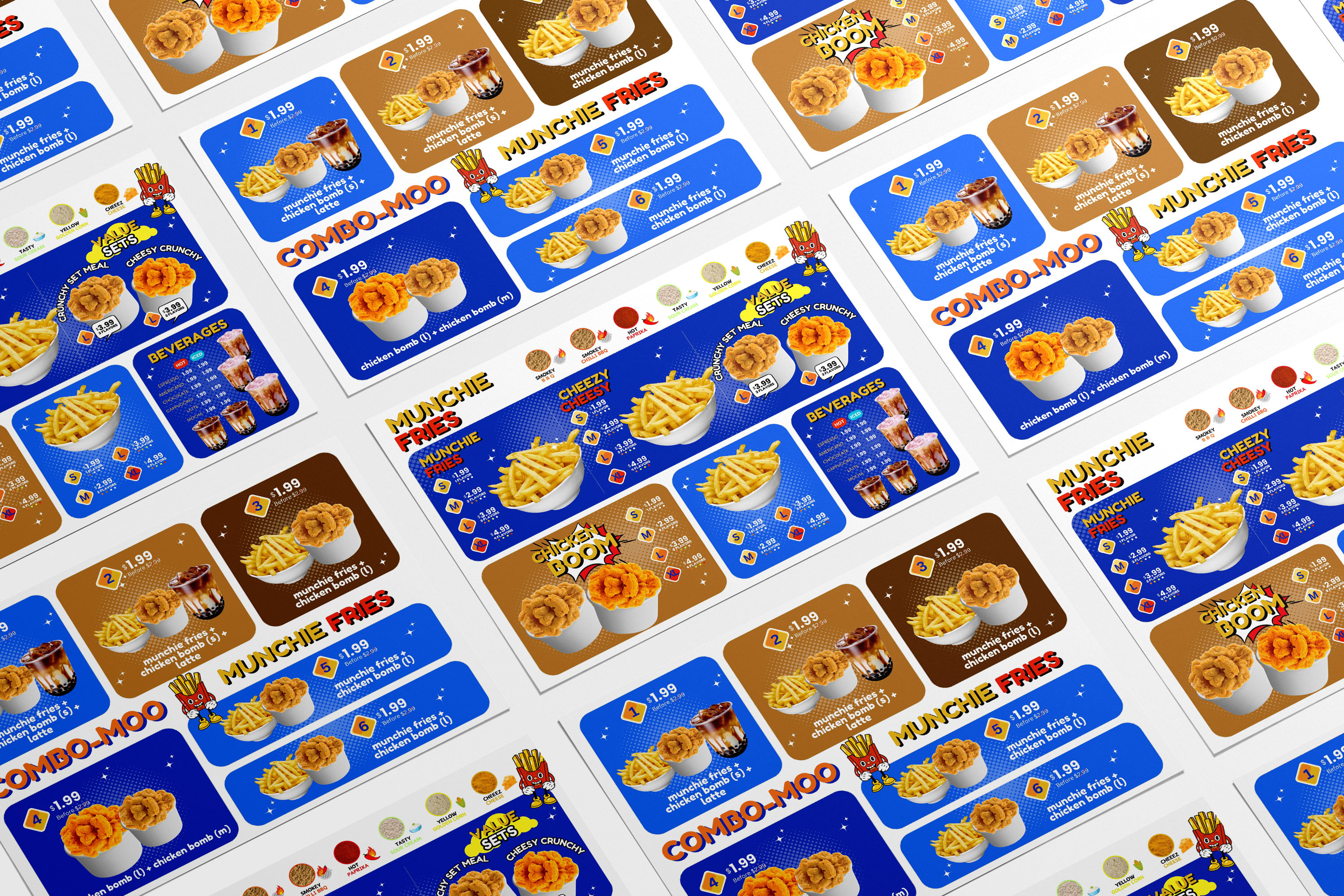 Editable Chicken and Fries Food Menu Template for Canva, Vibrant and ...