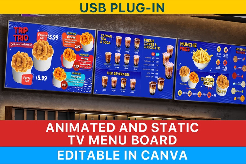 Digital TV Menu Board for Restaurant Digital Menu Board Menu Screen ...