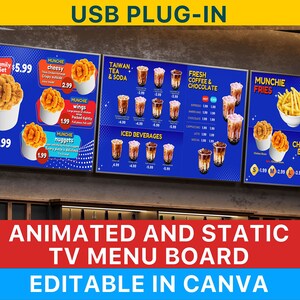 Restaurant Kiosk Menu Bundle Printable A4 A3 Restaurant Menu + Digital ...