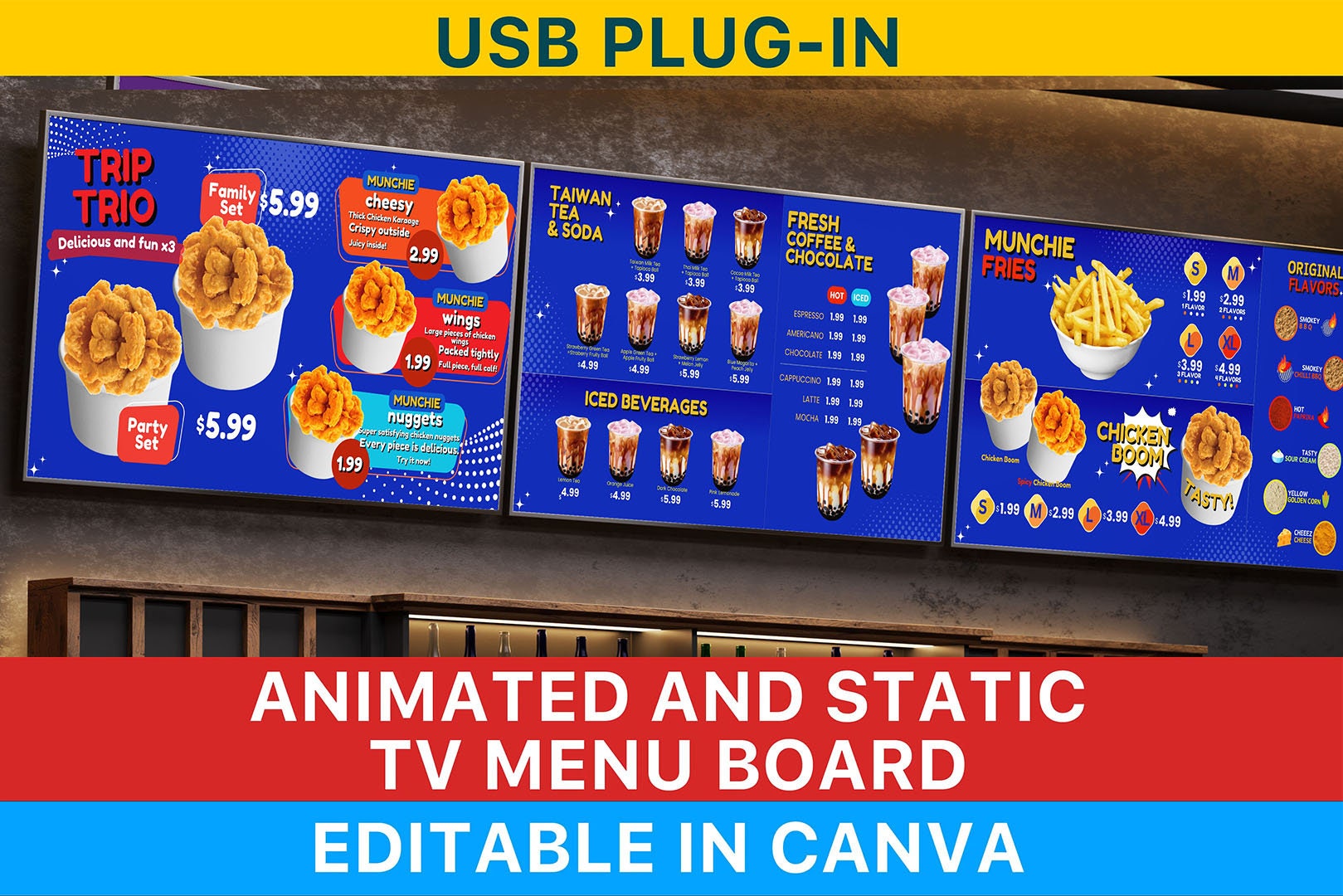 Restaurant Kiosk Menu Bundle Printable A4 A3 Restaurant Menu + Digital ...