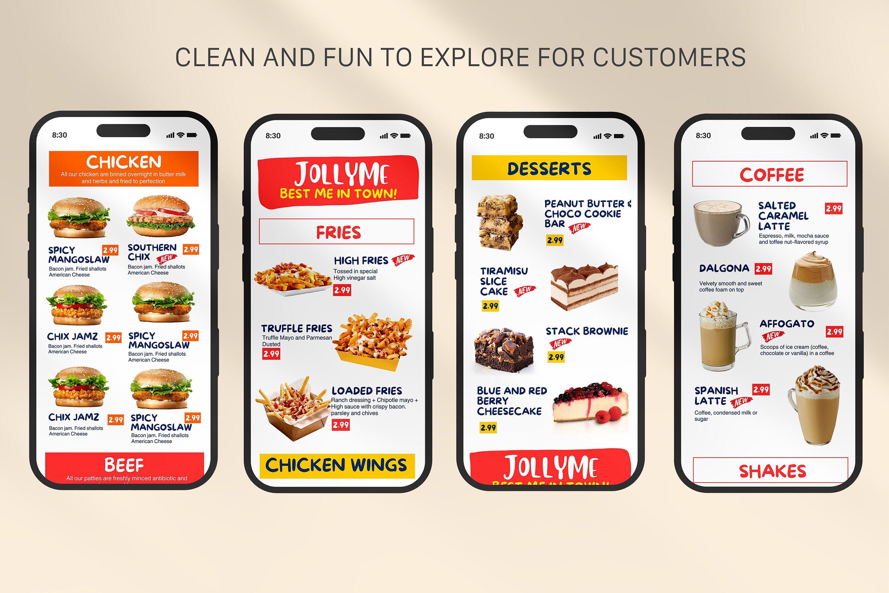 Mobile Menu Canva Template Food Menu QR Scan Mobile FREE Website Simple ...