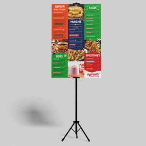 Editable Food Stand Tent Restaurant Menu Template for Canva, Vibrant ...