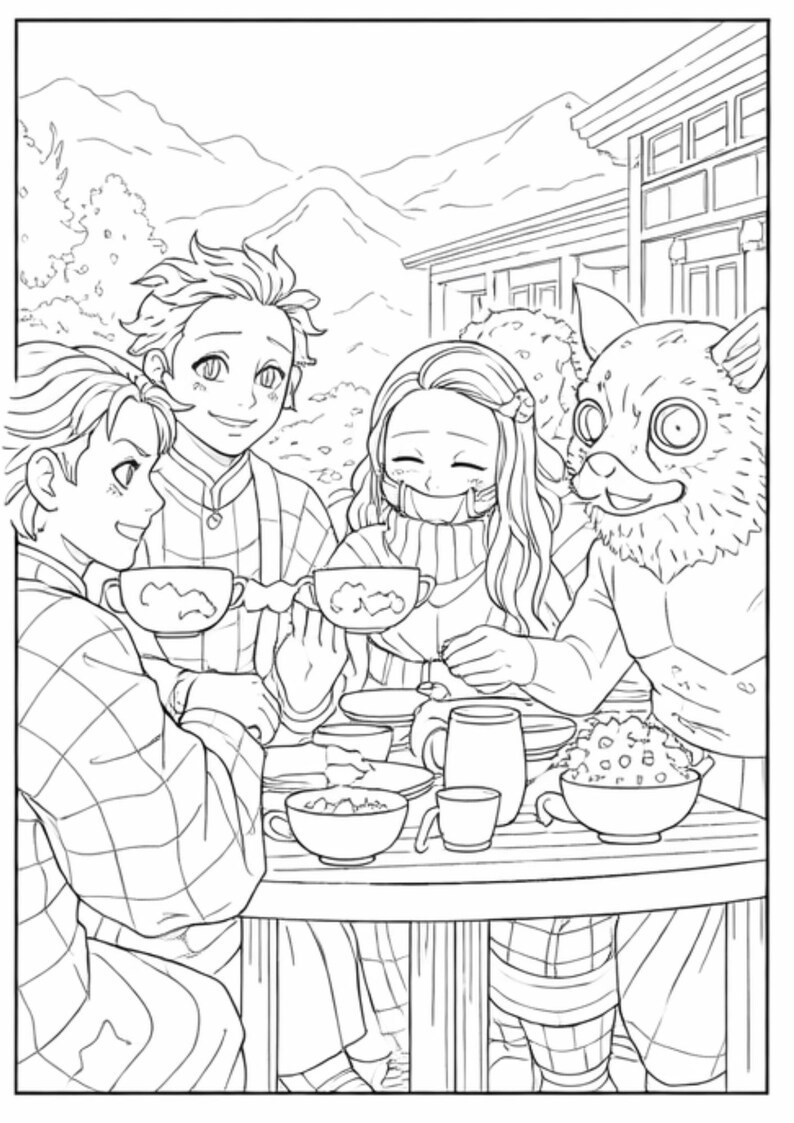 Demon Slayer Coloring Book – 30+ Pages Nezuko Anime Line Art Printable ...