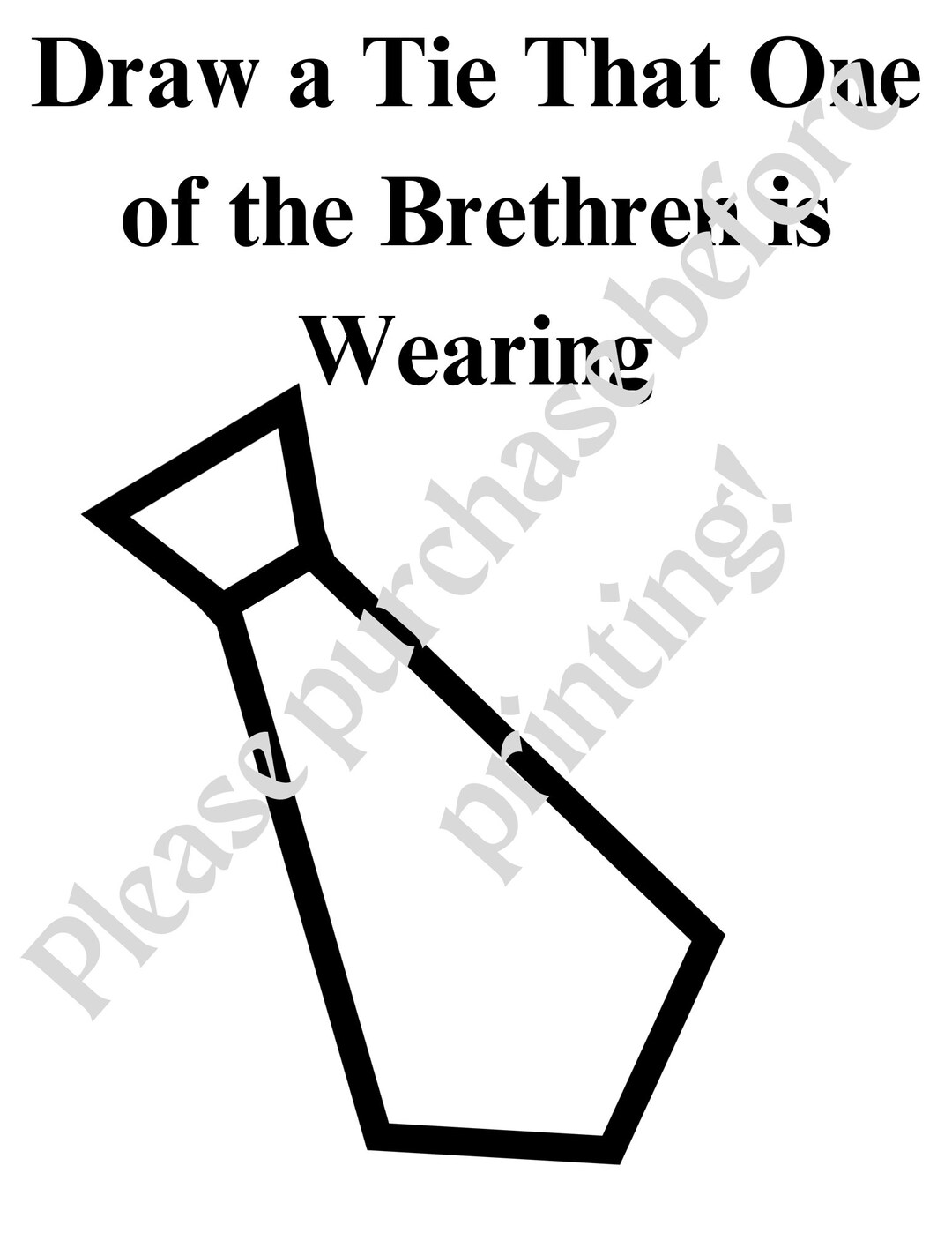 Tie Coloring Page (general Conference) - Etsy