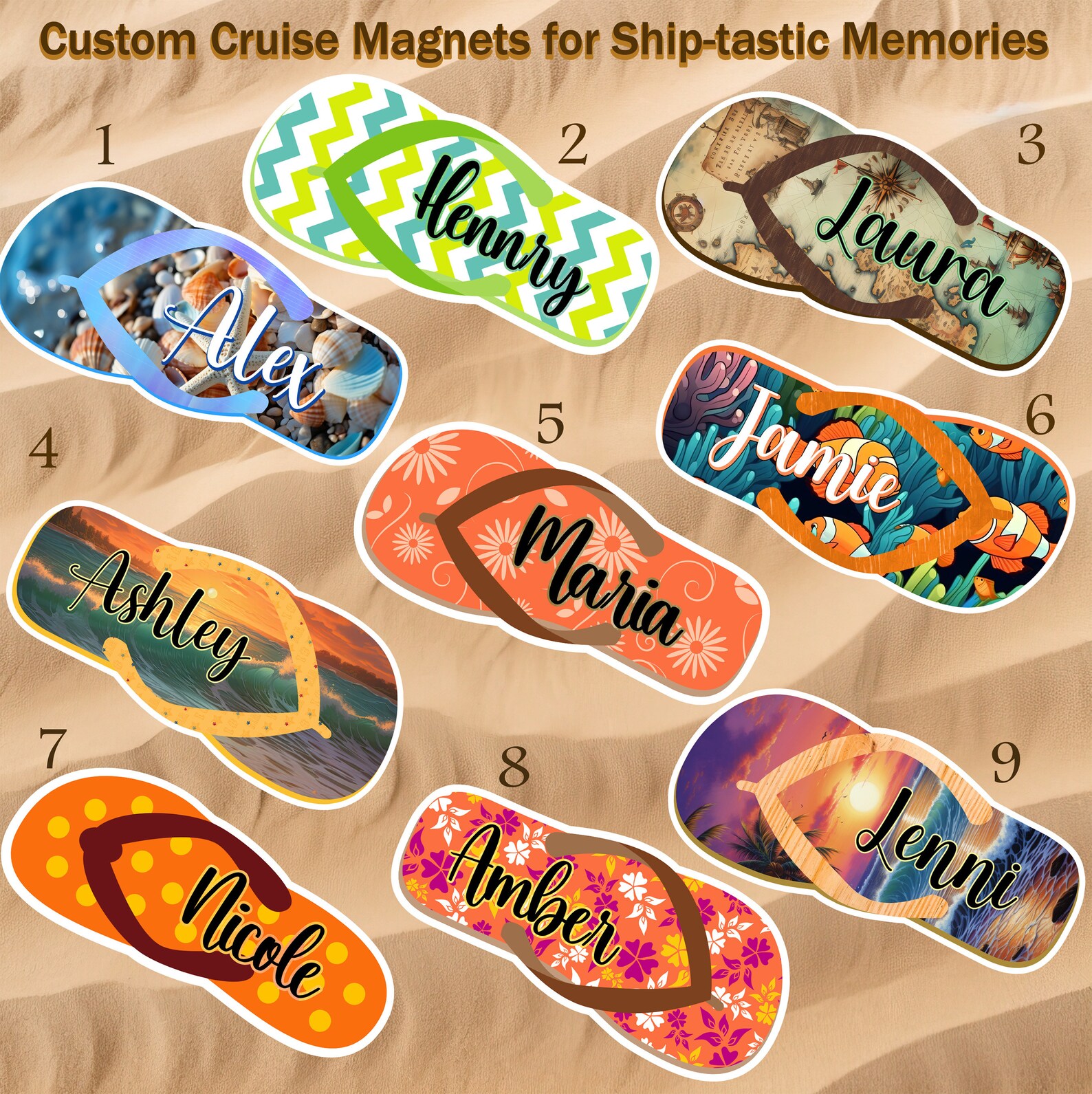 Personalized Cruise Door Magnet Flip Flops cruise 2024 Door Magnet ...