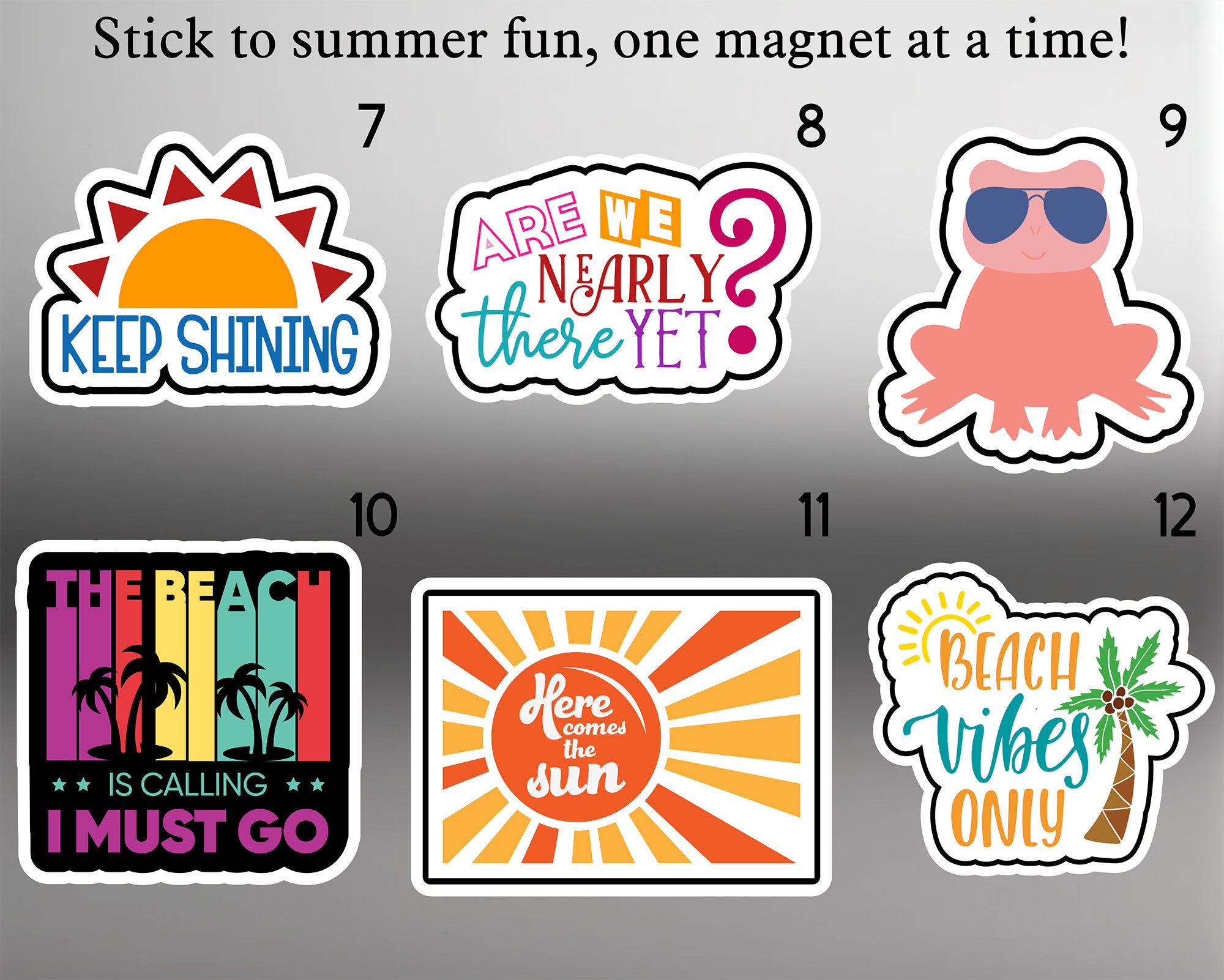 Summer Fridge Magnets, Beach Life Decor (2.75" Wide) - Etsy