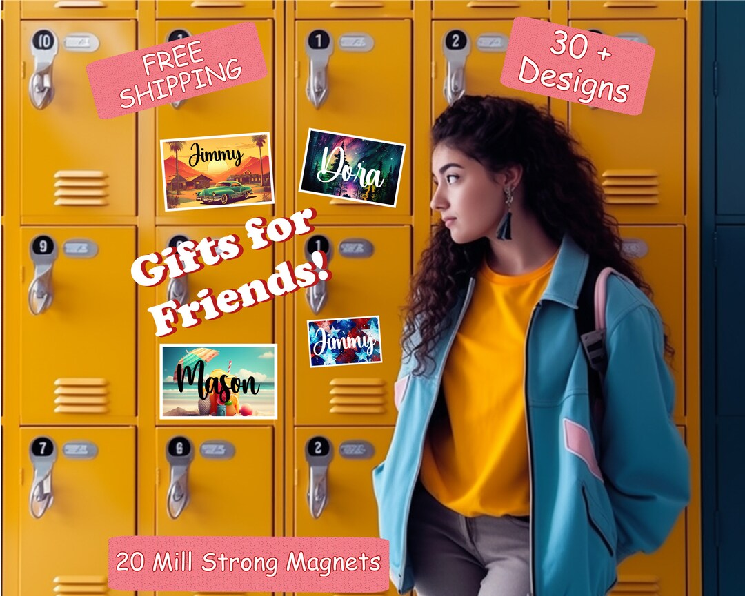 Personalized Locker Name Magnets Friends Gift Back to School Magnet ...