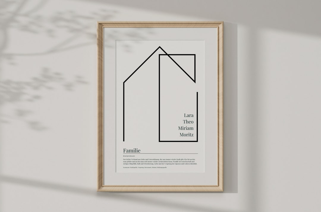 Personalized Family Poster With Name and Definition Family in DIN A3 ...