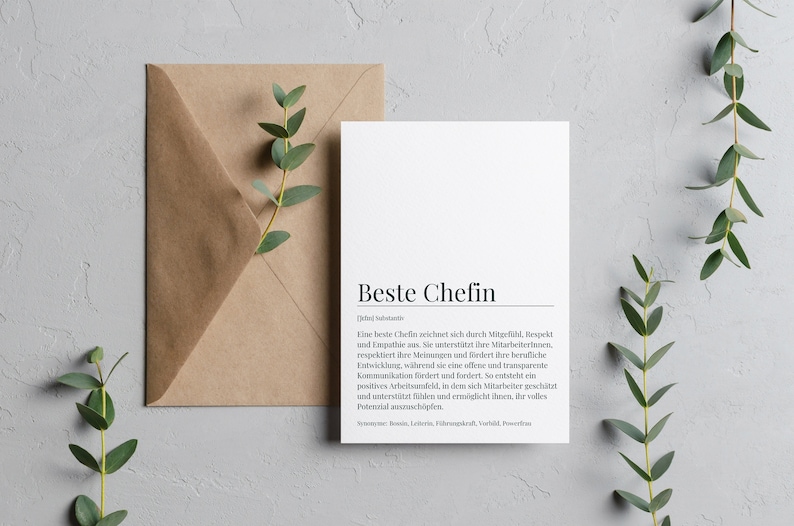 Postkarte Beste Chefin Dankeschön Chefin Geburtstagsgeschenk ...