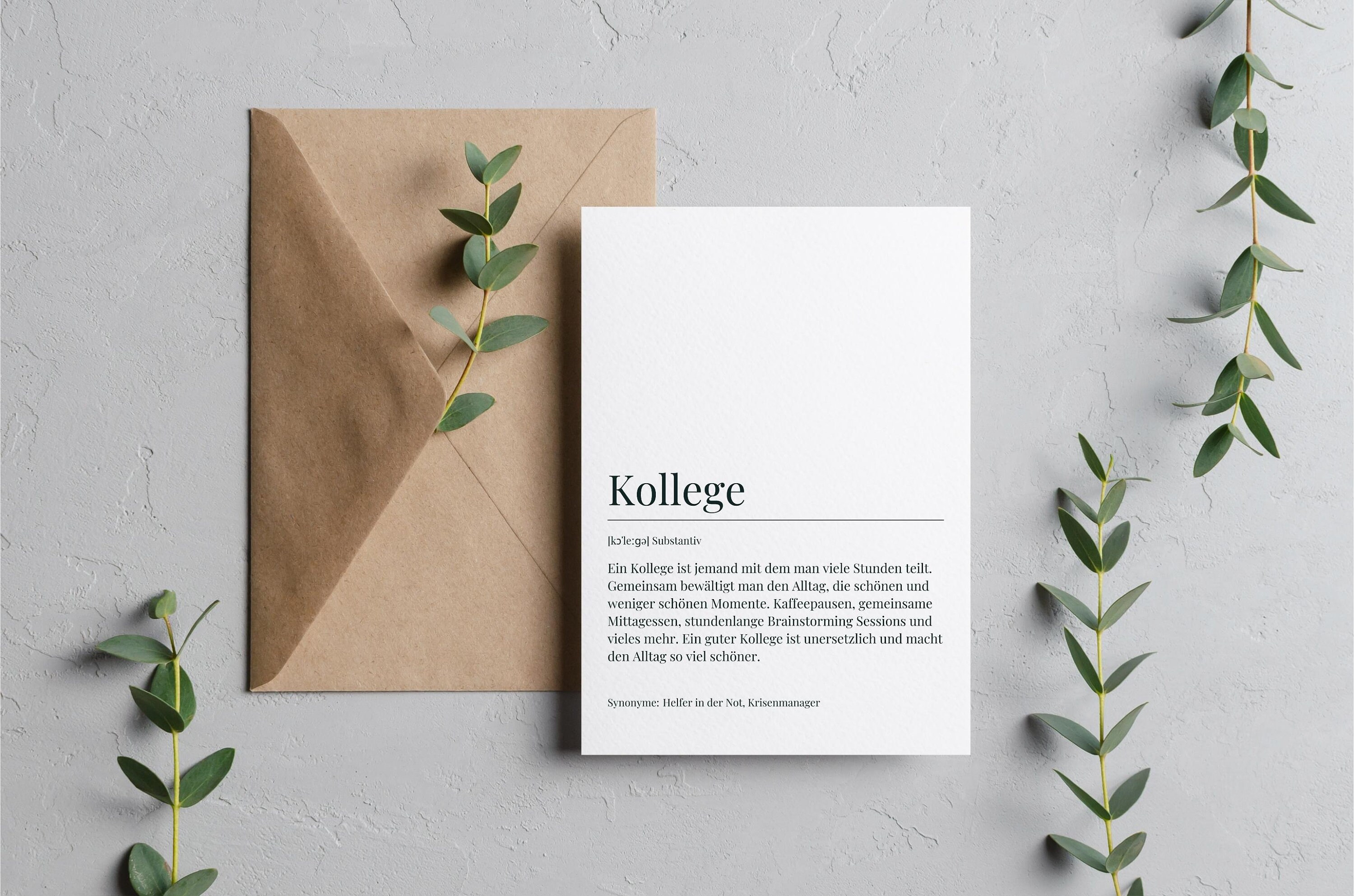 Postcard Colleague Definition Card Colleague Thank You Farewell Gift ...