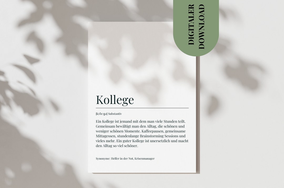 Postcard Colleague Definition Card Colleague Thank You Farewell Gift ...