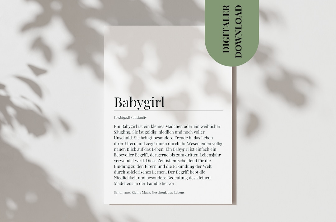 Card for the Birth of a Girl Postcard Babygirl Definition Poster ...