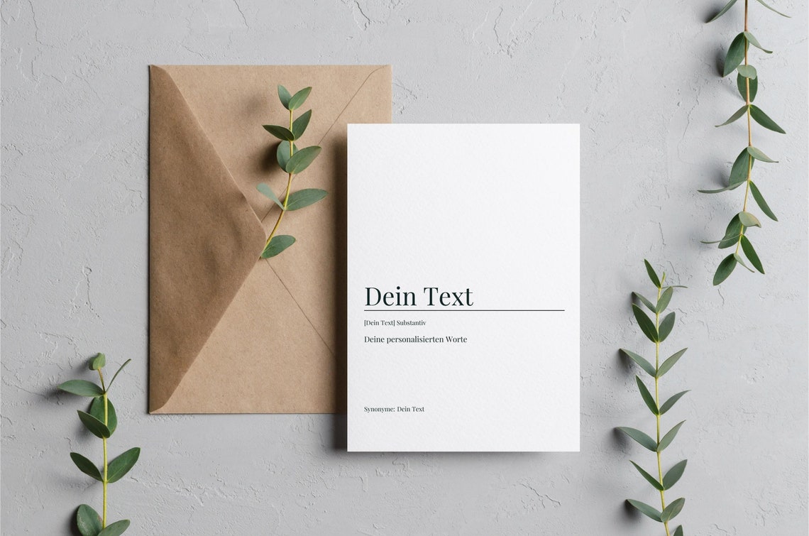 Personalized Definition Card Personal Gift in Your Own Words ...