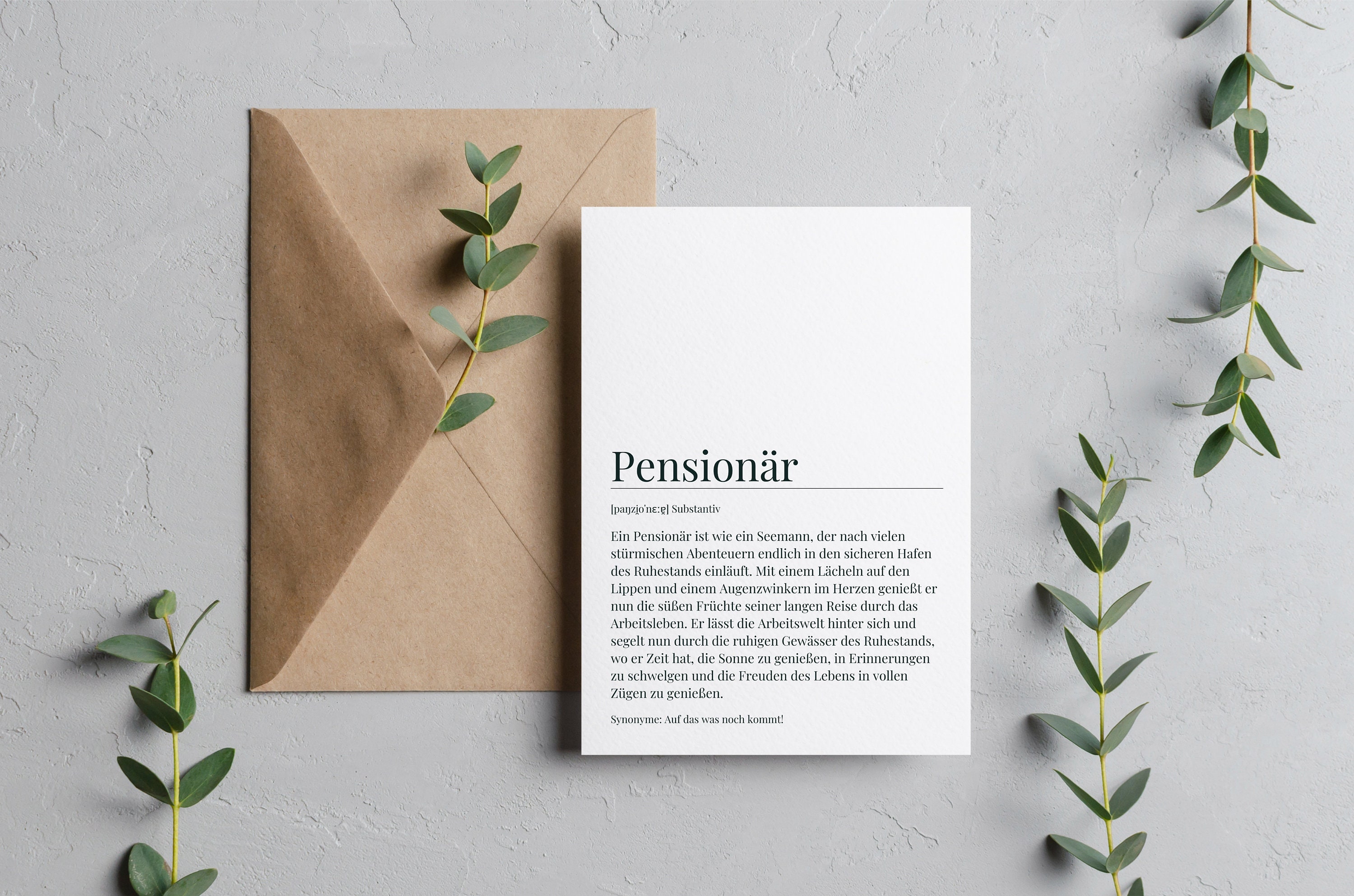 Card Pensioner Gift Retirement Postcard Definition Pensioner Work ...