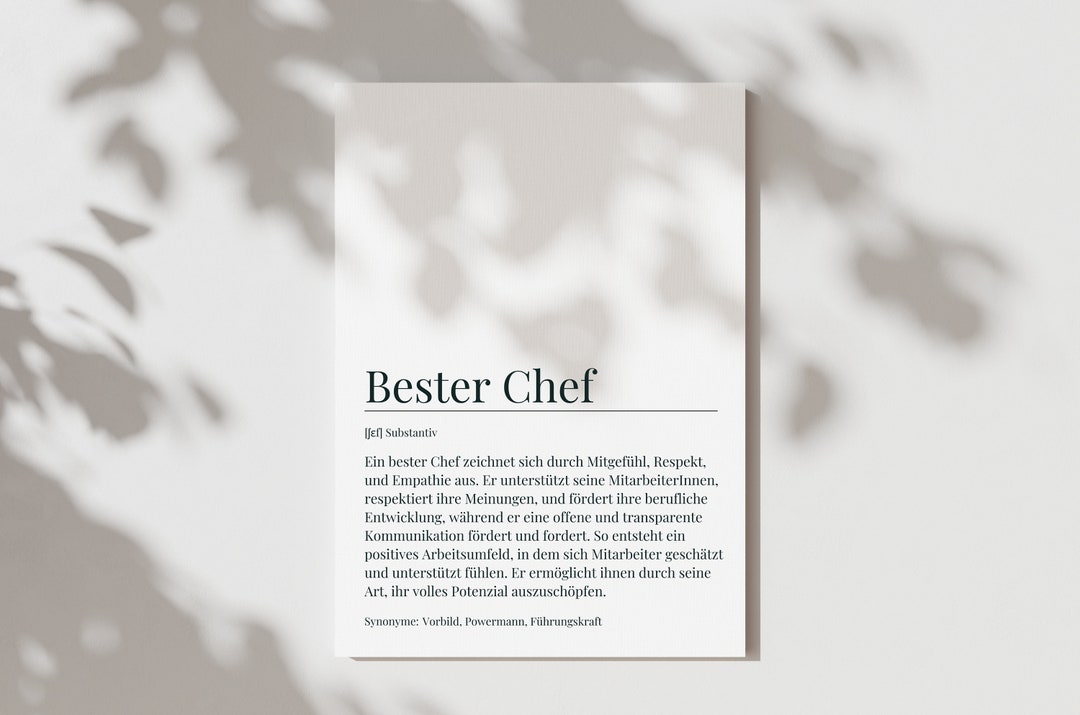 Postkarte Bester Chef Dankeschön Chef Definitionskarte Führungskraft ...