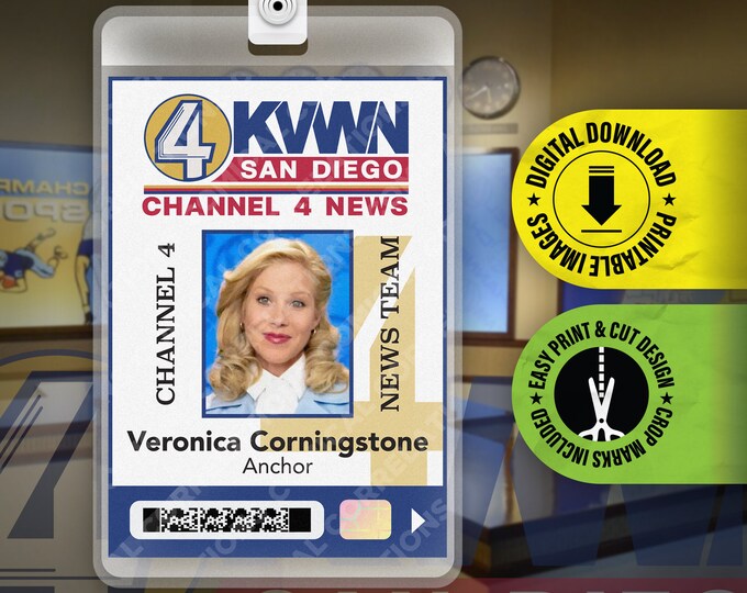 Anchorman Veronica Corningstone Channel 4 News Press Pass ID Badge ...