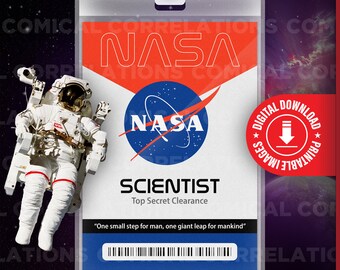 PRINTABLE NASA Id Cards X5 Cosplay Id Card Id Badge Name - Etsy