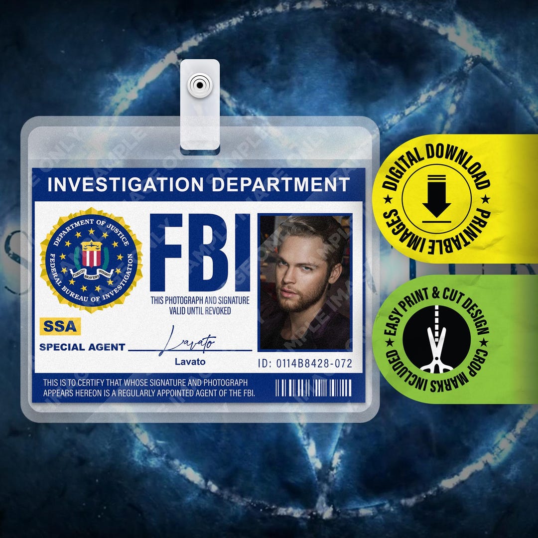 Printable PDF - Supernatural FBI Badge "agent Lavato" Aka Jack ...
